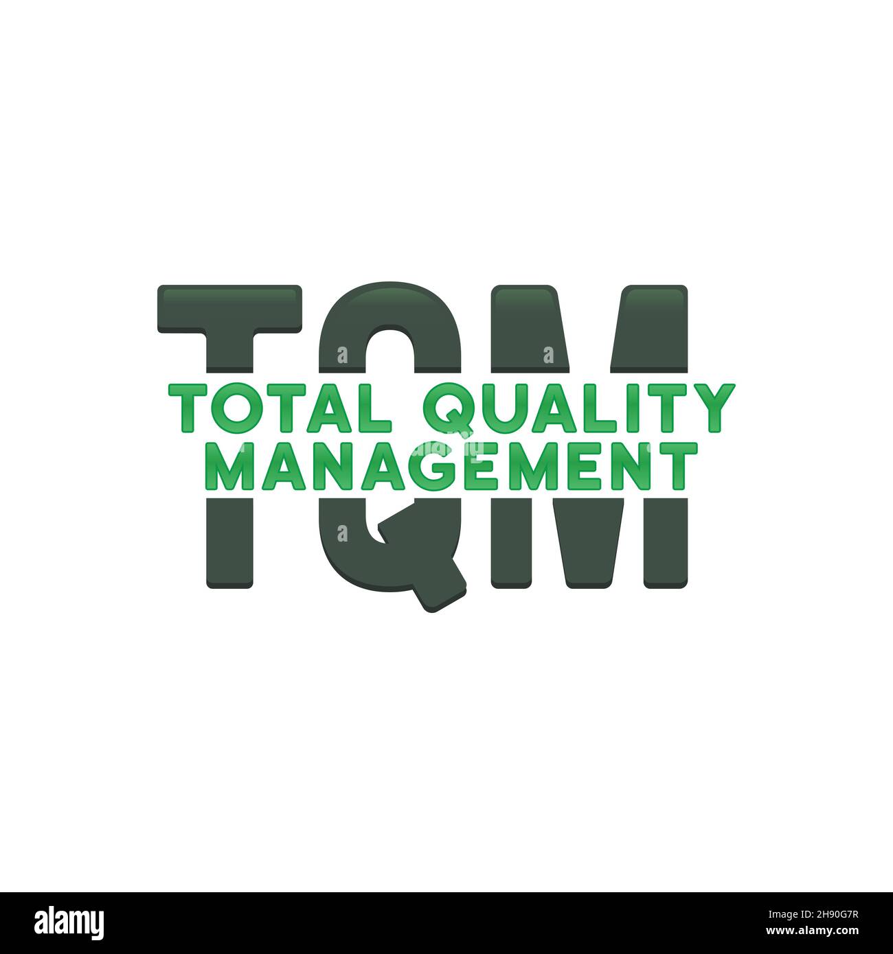 TQM. total quality management . simple bold text. vector illustration ...