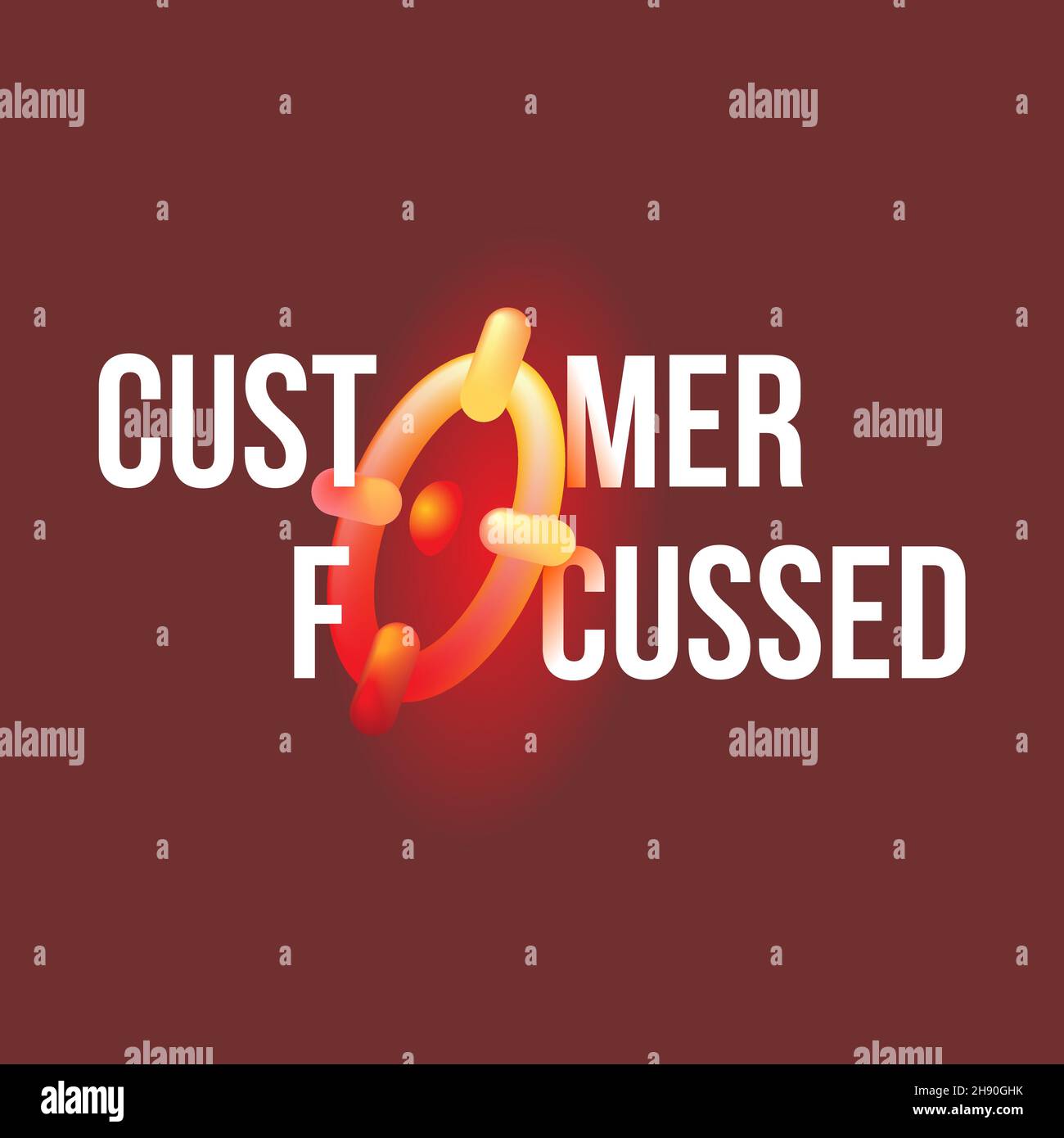 customer focus. 3D target icon with text along. vector illustration ...
