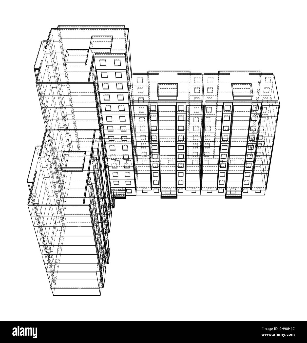 Multi storey building line Black and White Stock Photos & Images - Alamy