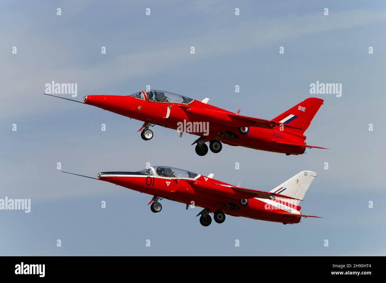 Gnat Display Team of ex Royal Air Force Folland Gnat jet trainer planes ...