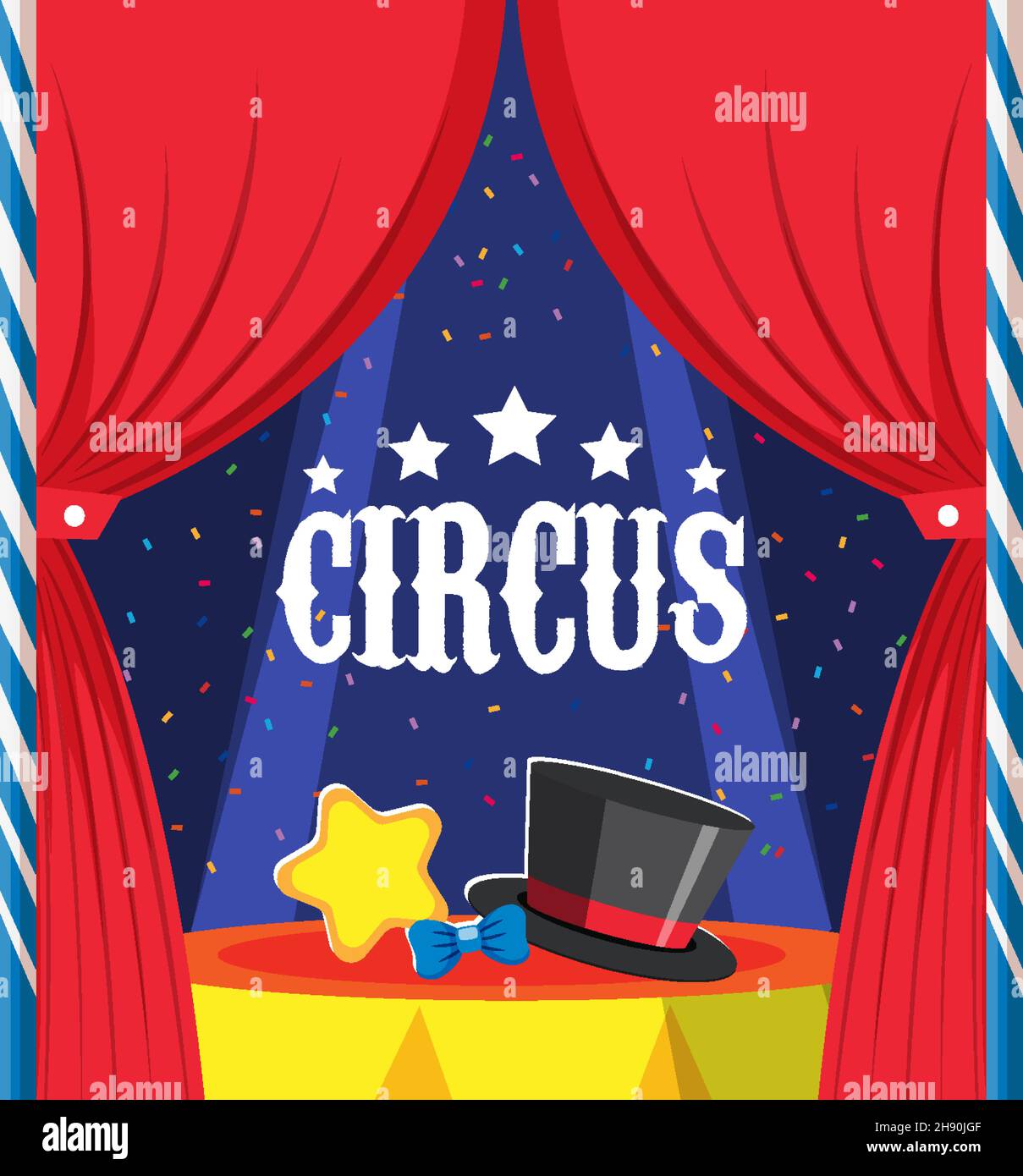 Circus banner design with red curtain illustration Stock Vector Image ...