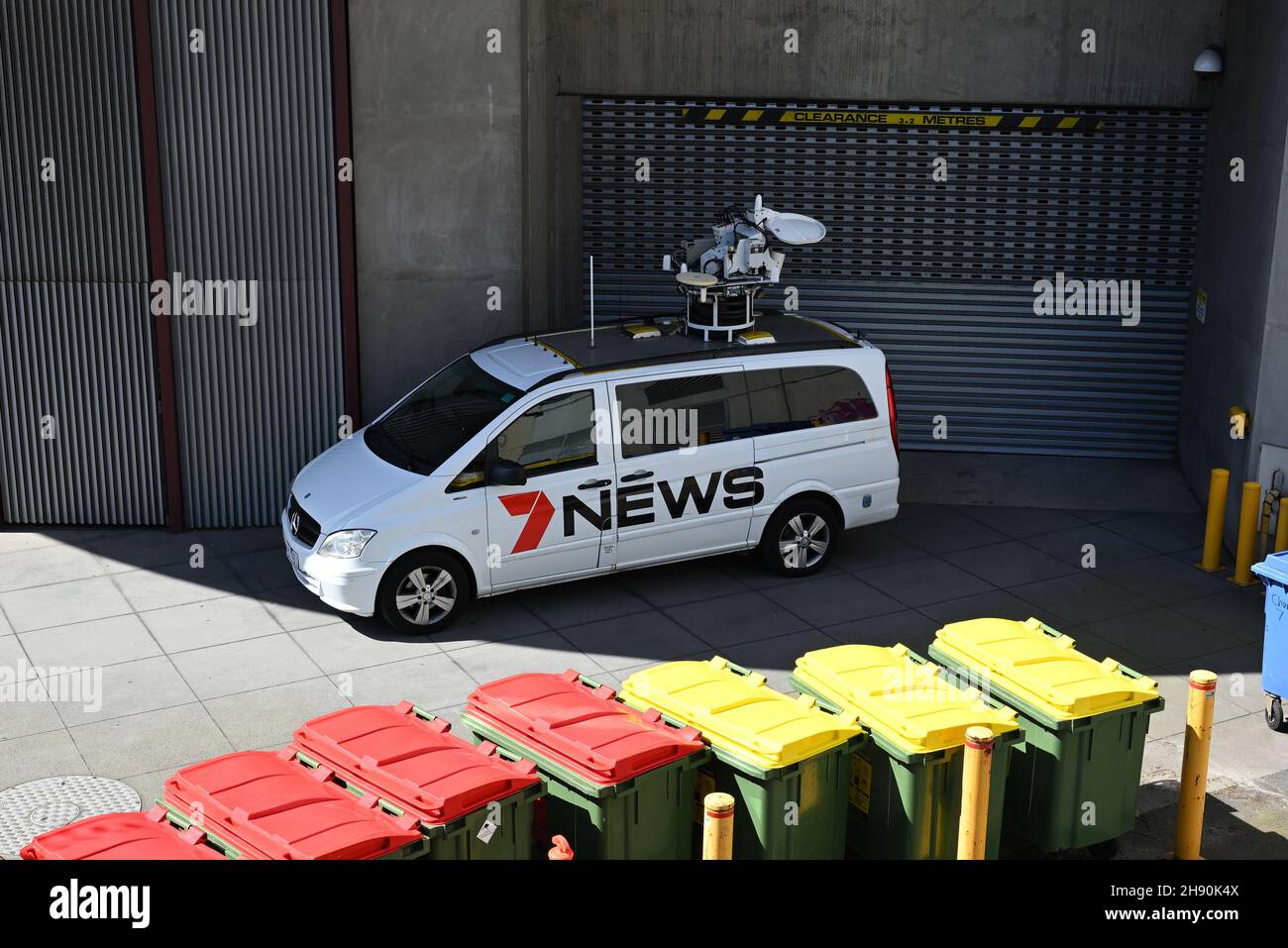 A 7 News van parked off-street near the Seven Network's Melbourne ...