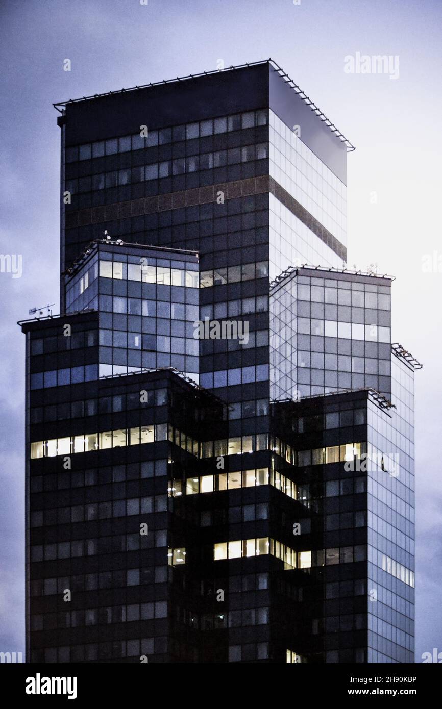 Modern office building at night - business concept Stock Photo - Alamy