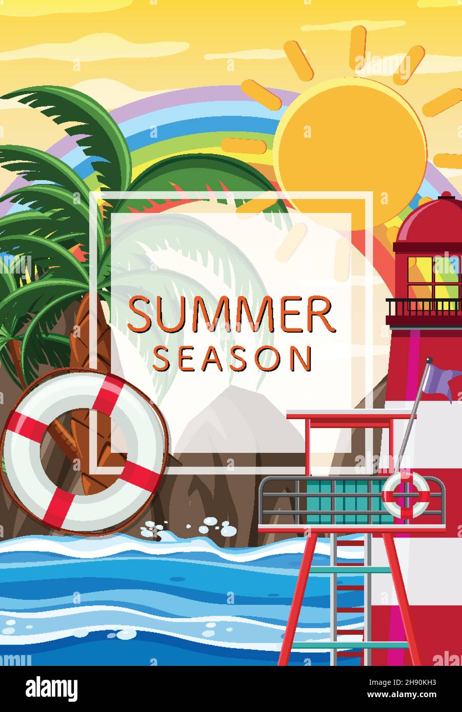 Summer Season Typographic Poster illustration Stock Vector Image & Art ...