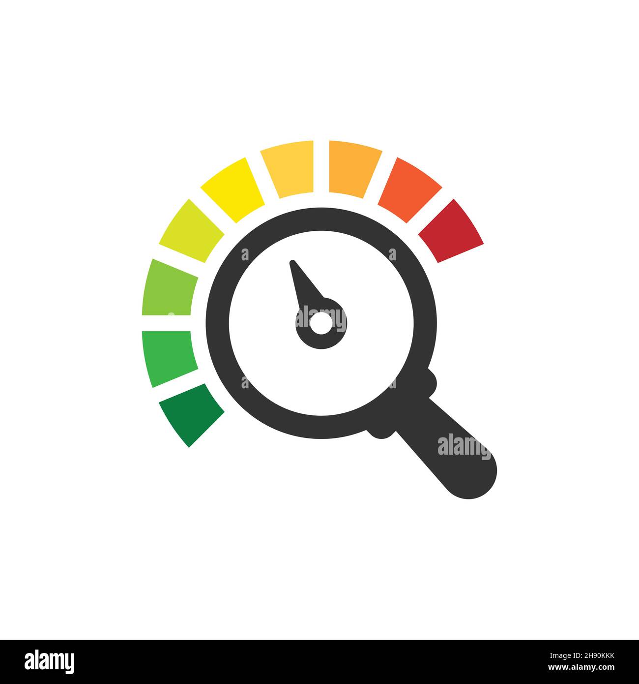 Risk meter icon in flat style. Rating indicator vector illustration on ...