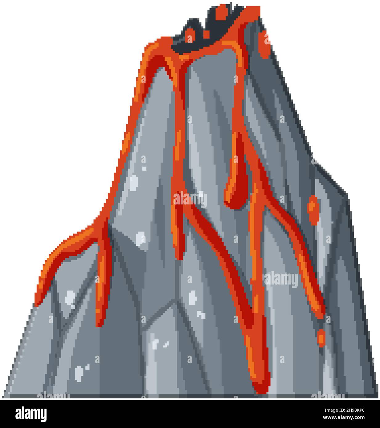 Stone mountain volcano in cartoon style illustration Stock Vector Image ...