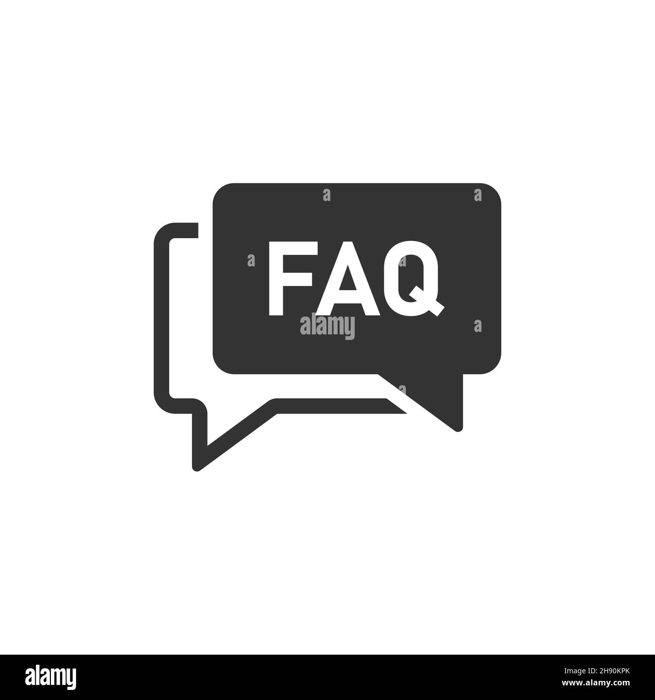Faq speech bubble icon in flat style. Question vector illustration on ...