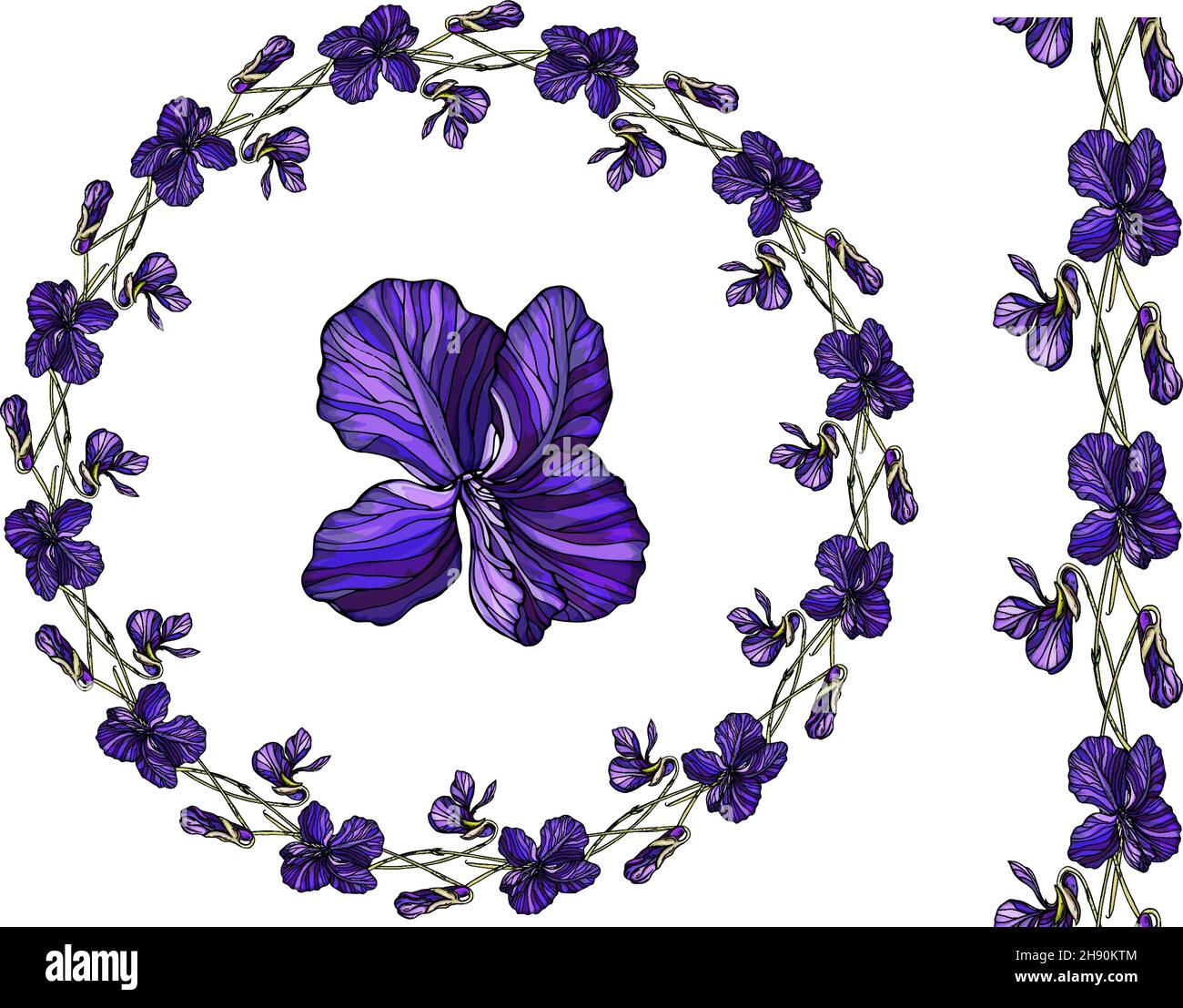 vector flower composites, frame. Violet Stock Vector Image & Art - Alamy