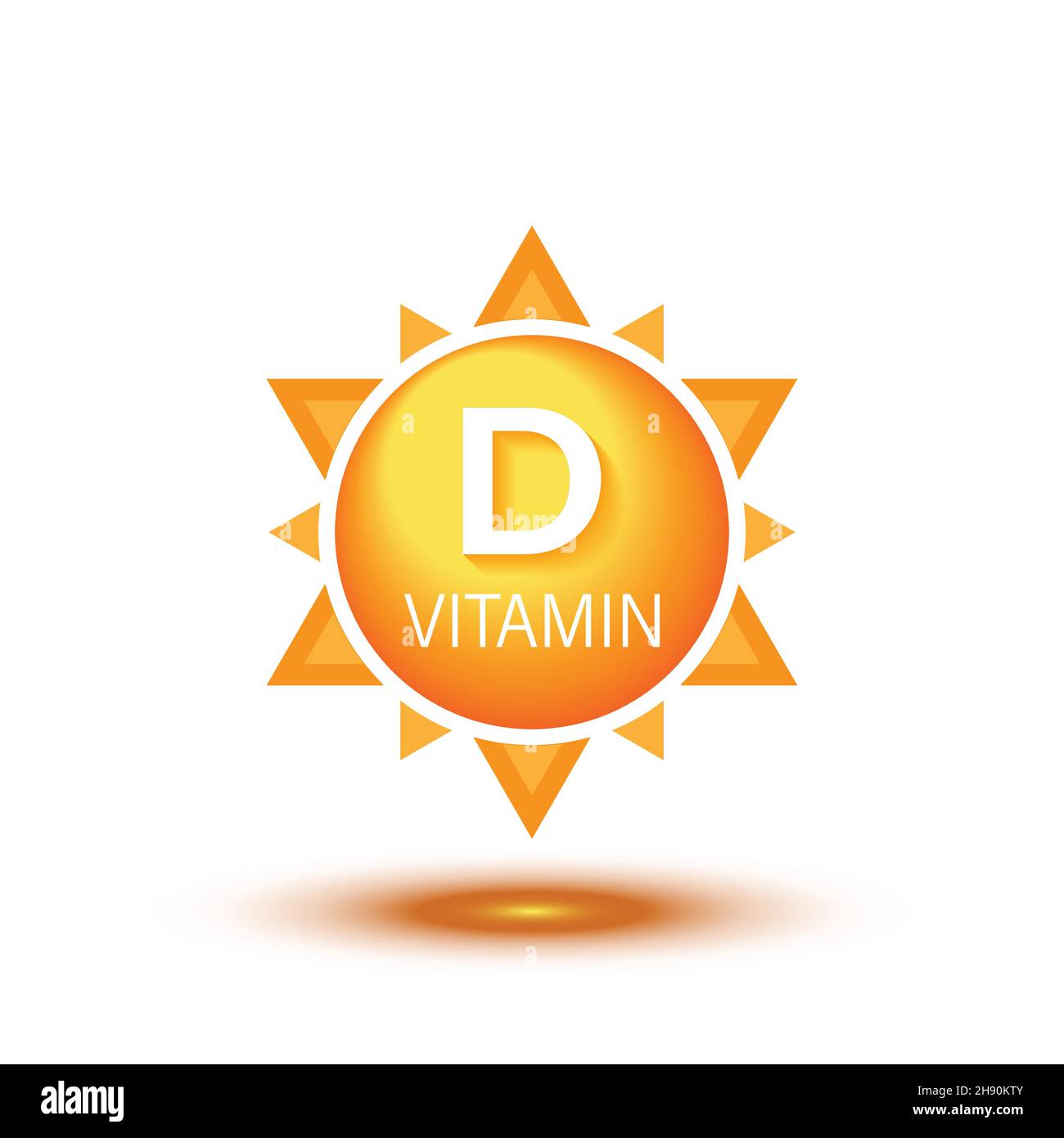 Vitamin D icon in flat style. Chemical supplement vector illustration ...