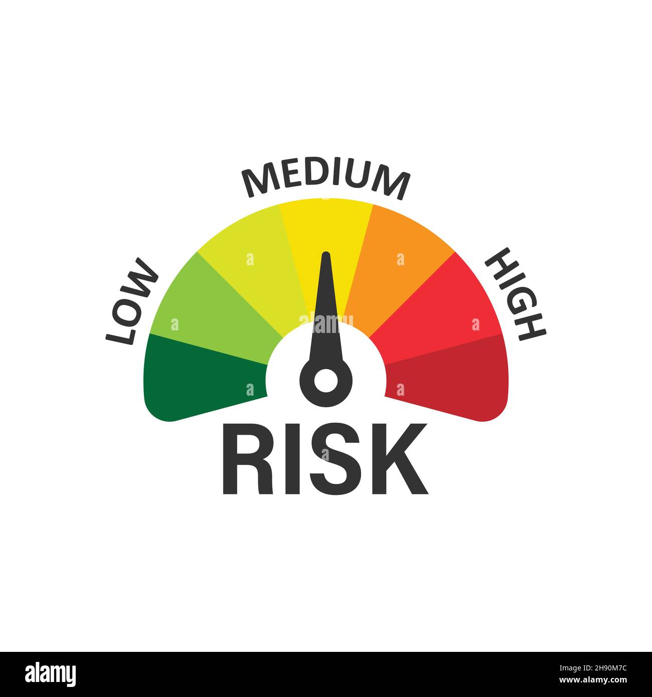 Risk meter icon in flat style. Rating indicator vector illustration on white isolated background ...