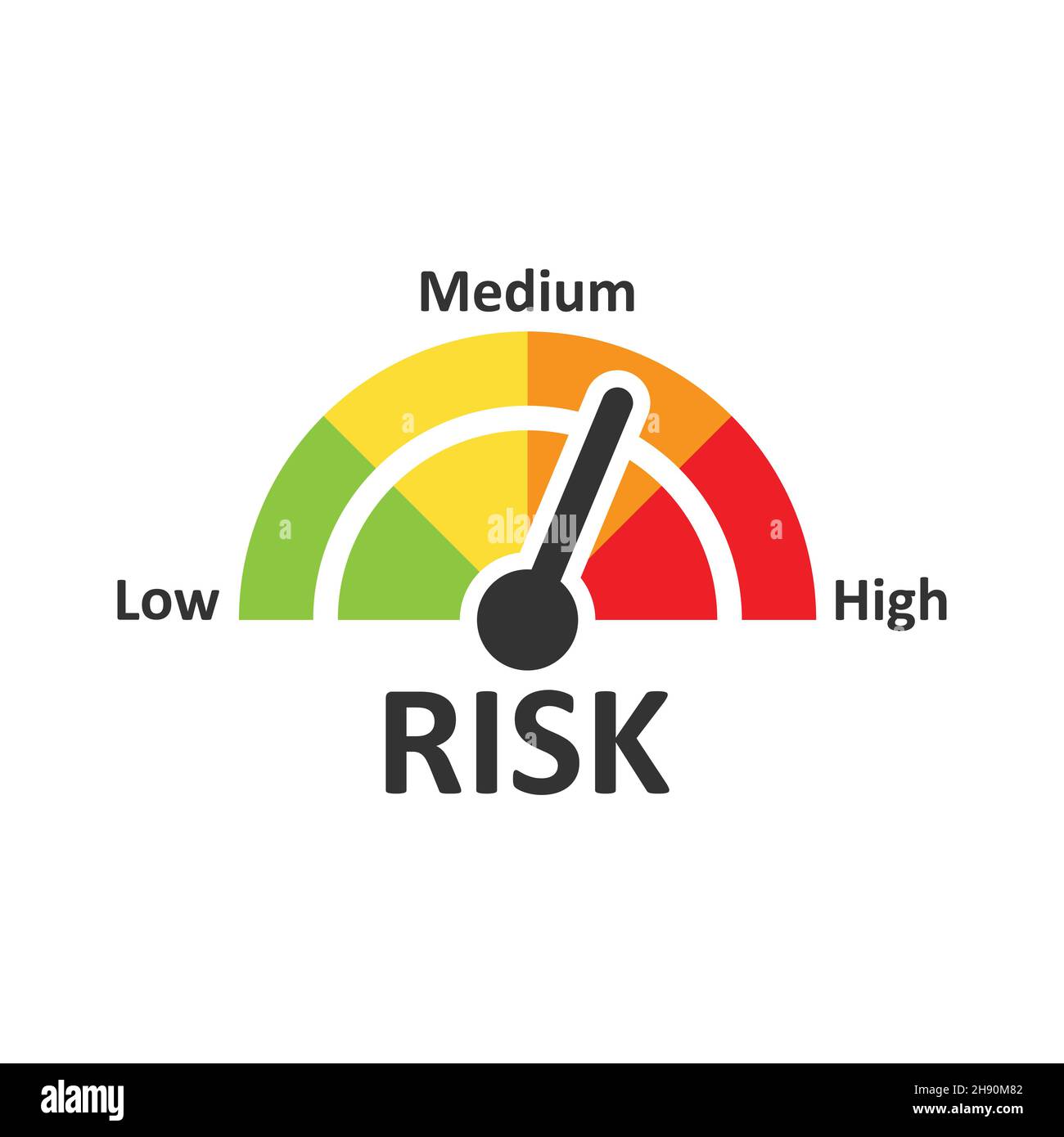 Risk meter icon in flat style. Rating indicator vector illustration on ...