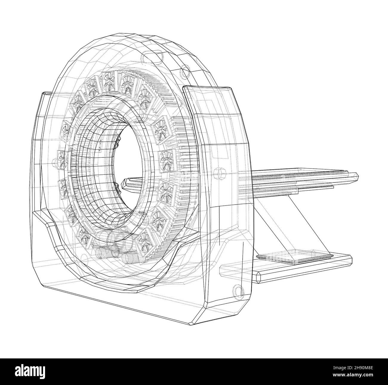 X ray machine patient illustration Black and White Stock Photos ...