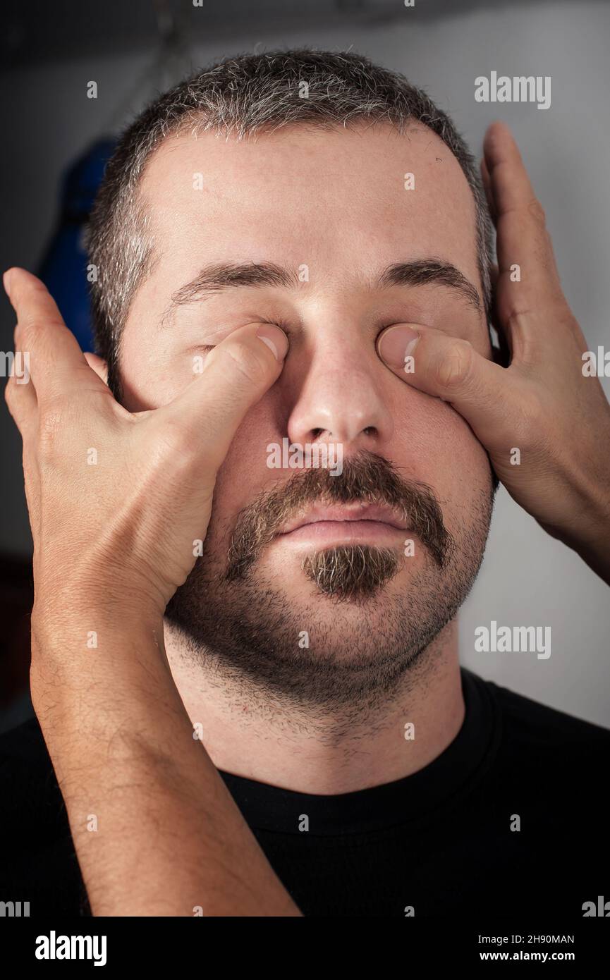 Kapap instructor shows the critical and highly sensitive points on the ...