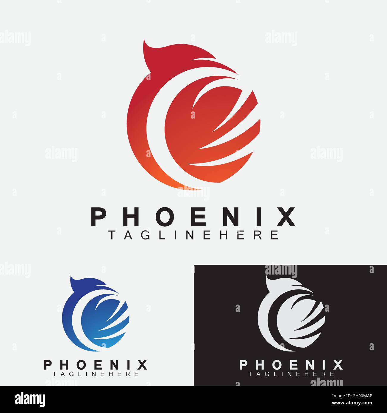 Phoenix logo Vector Illustration Design Template Stock Vector Image ...