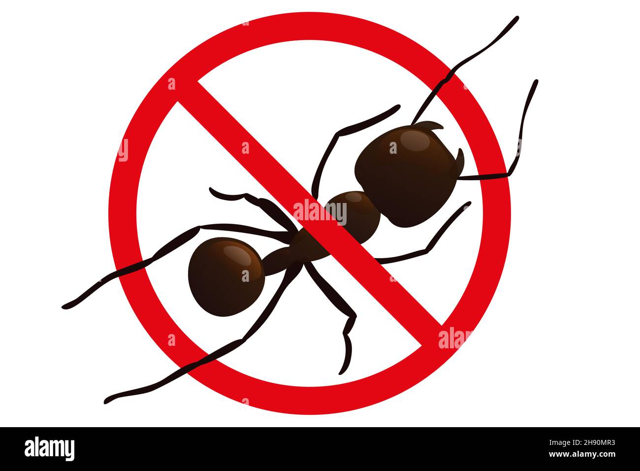 No ant sign. Insect silhouettes in warning sign isolated on white ...