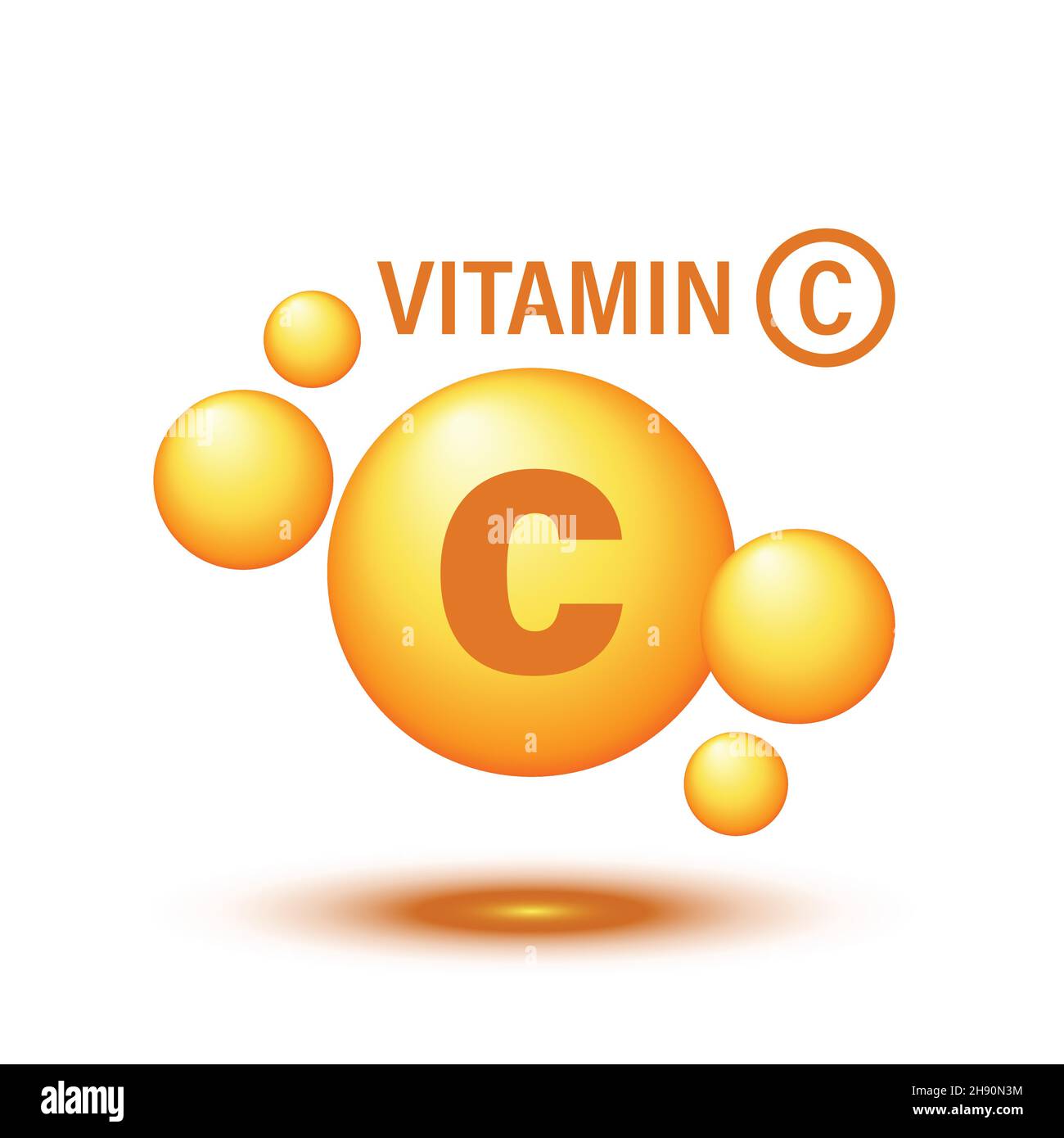 Vitamin C icon in flat style. Pill capsule vector illustration on white ...