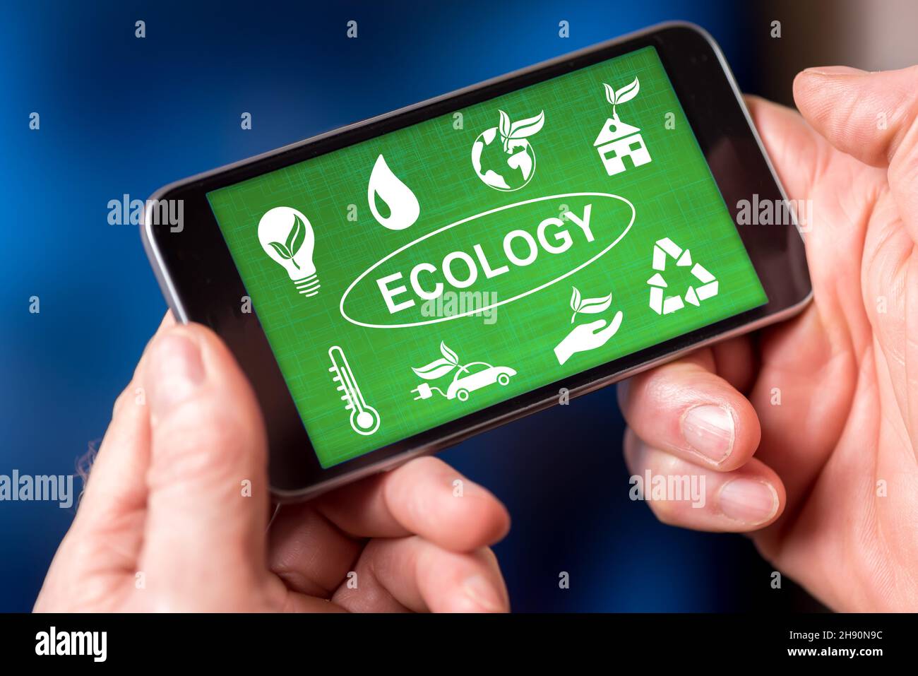 Smartphone screen displaying an ecology concept Stock Photo - Alamy