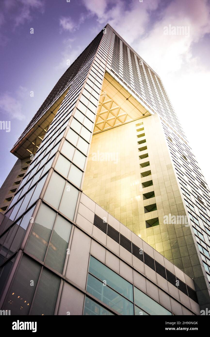 Modern skyscraper, view from below - business concept Stock Photo - Alamy