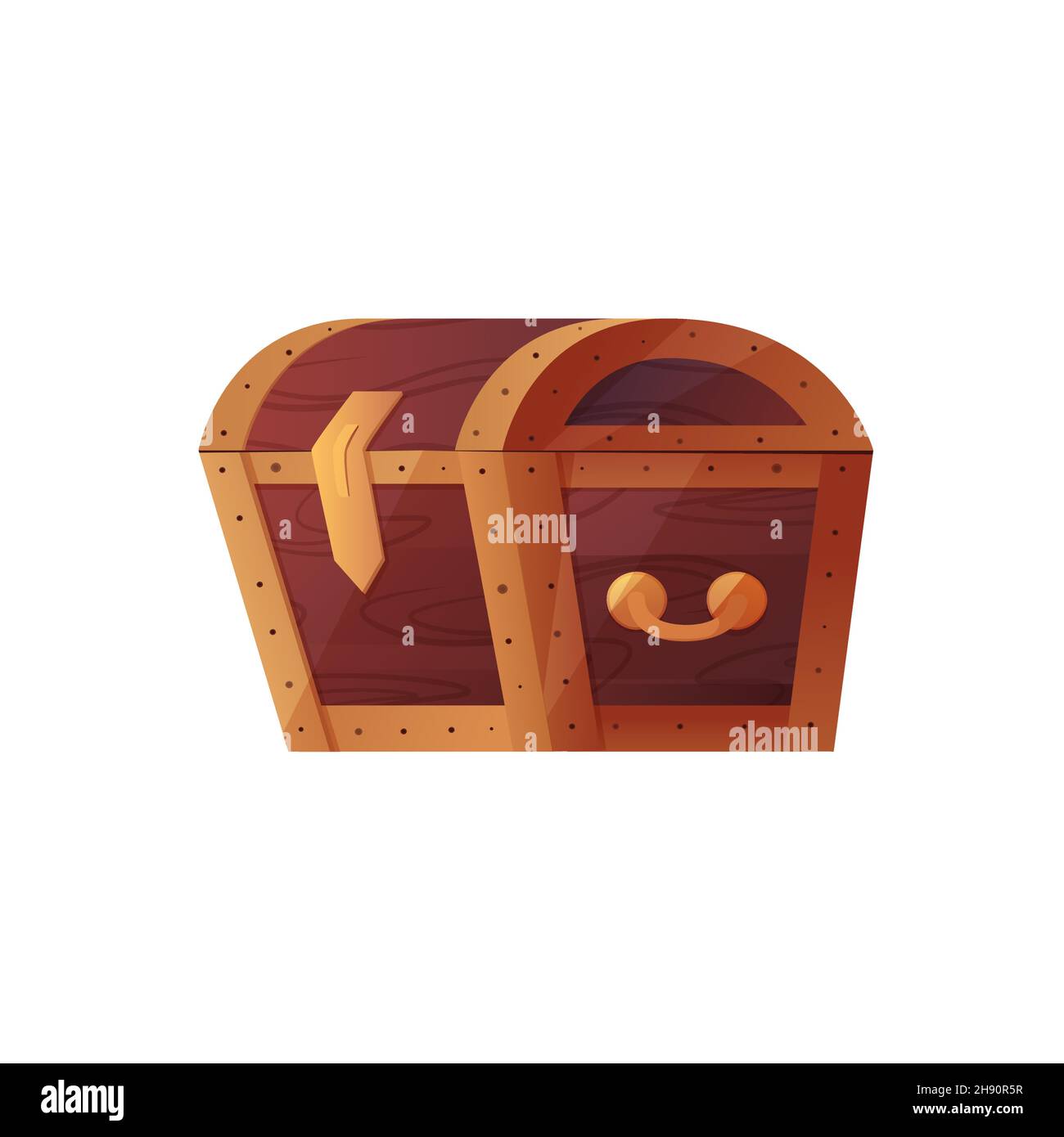 Wooden chest cartoon vector illustration. Flat style Stock Vector Image ...