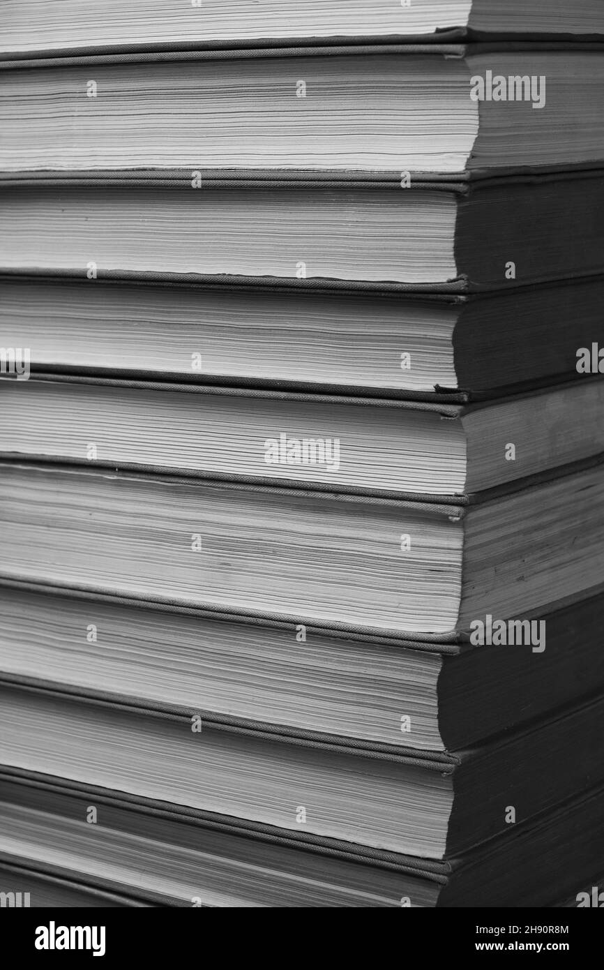 Classic books stack Black and White Stock Photos & Images - Alamy