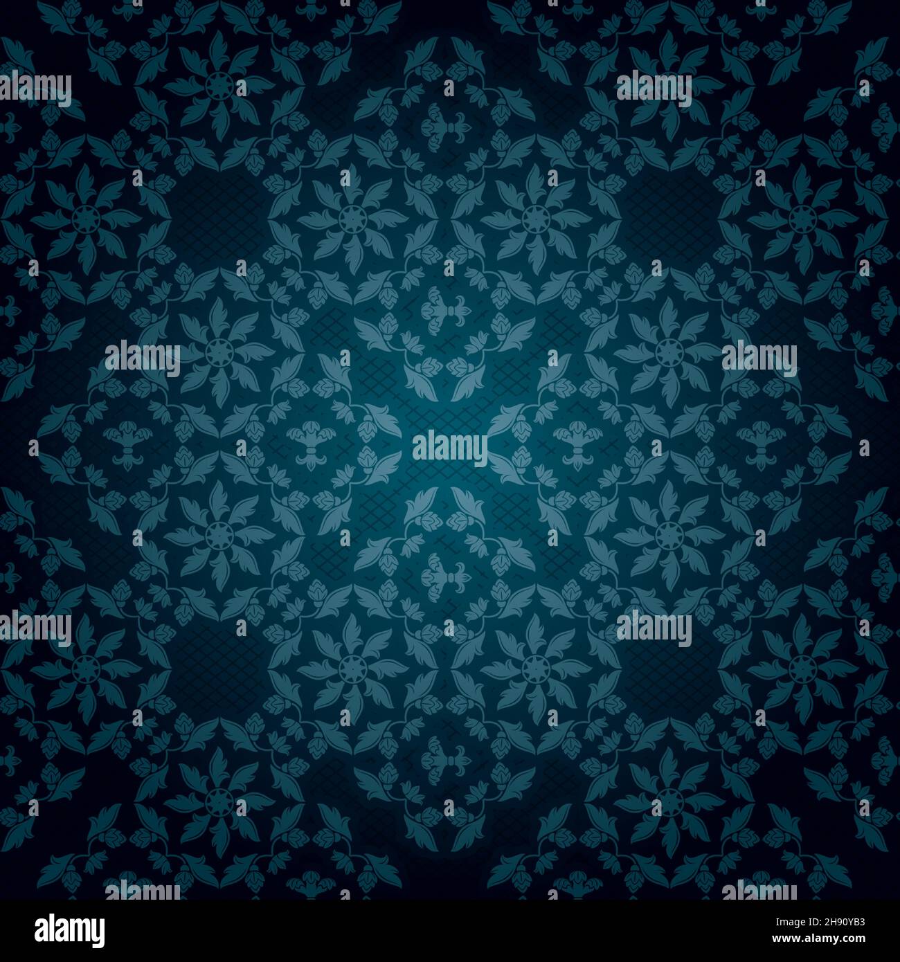 Ornamental lace blue background, flowers pattern Stock Vector Image ...