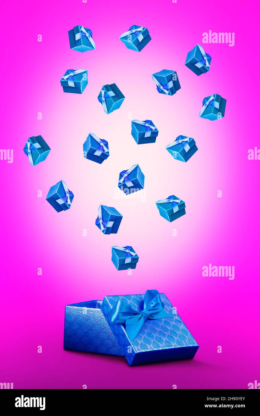 Falling gift box hi-res stock photography and images - Alamy