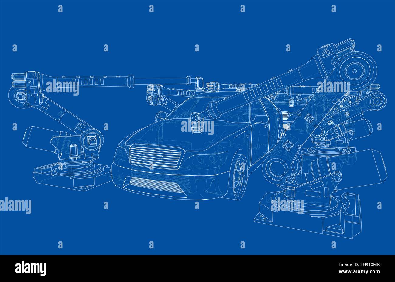 Assembly of motor vehicle. 3d illustration Stock Photo - Alamy