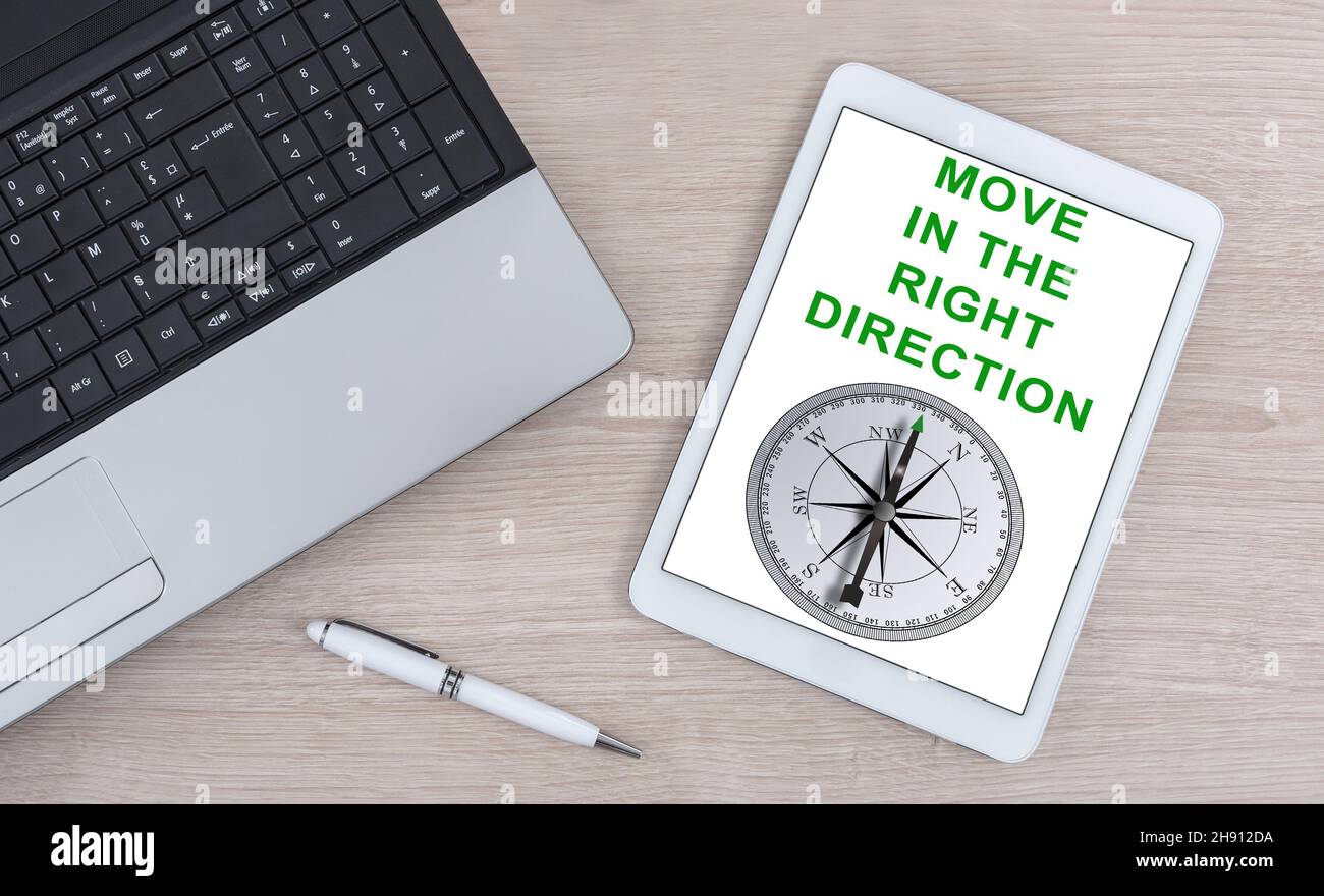 Right direction concept shown on a digital tablet Stock Photo - Alamy