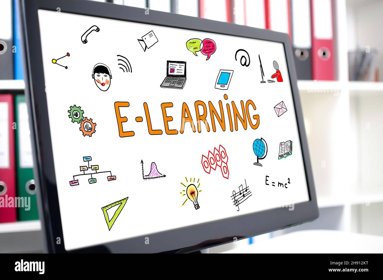 E-learning concept shown on a computer screen Stock Photo - Alamy