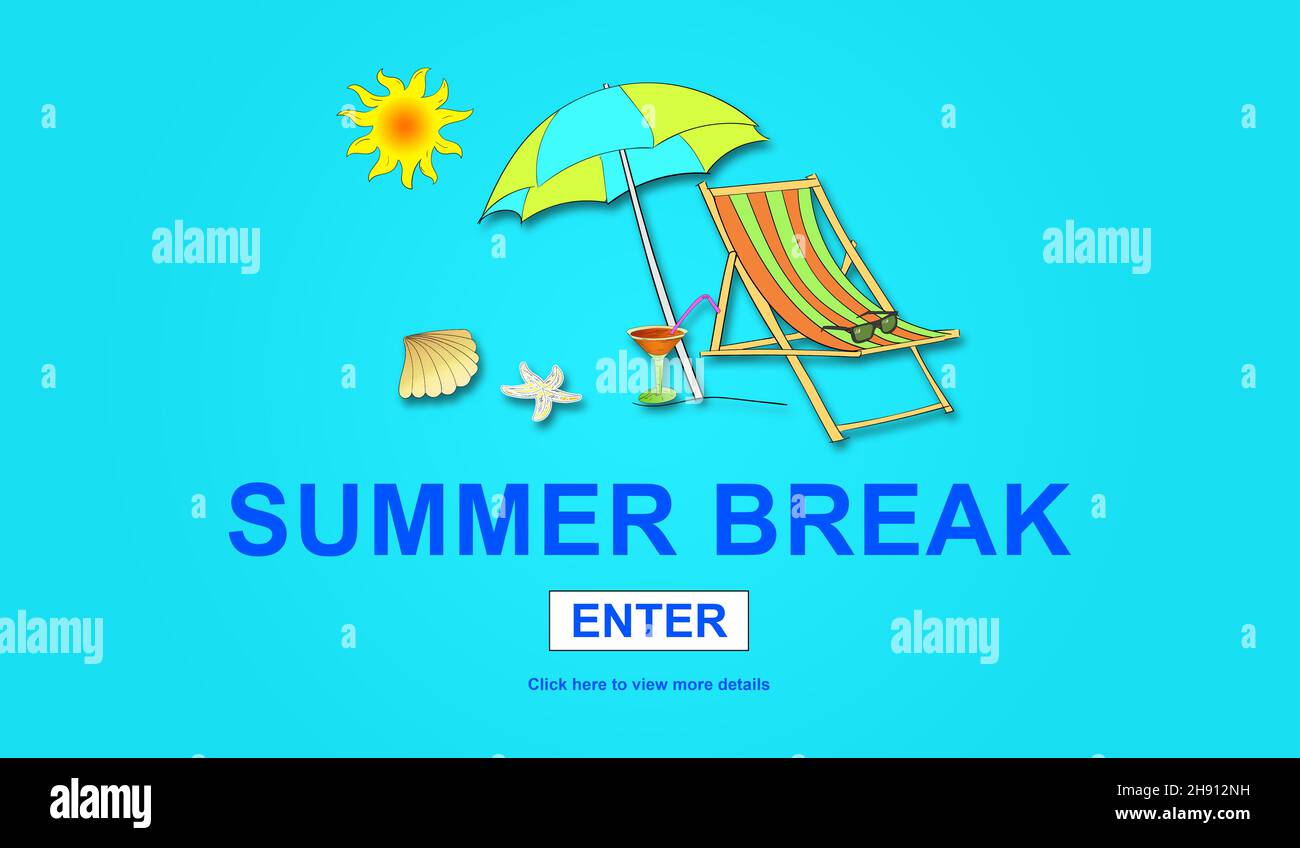 Illustration of a summer break concept Stock Photo - Alamy