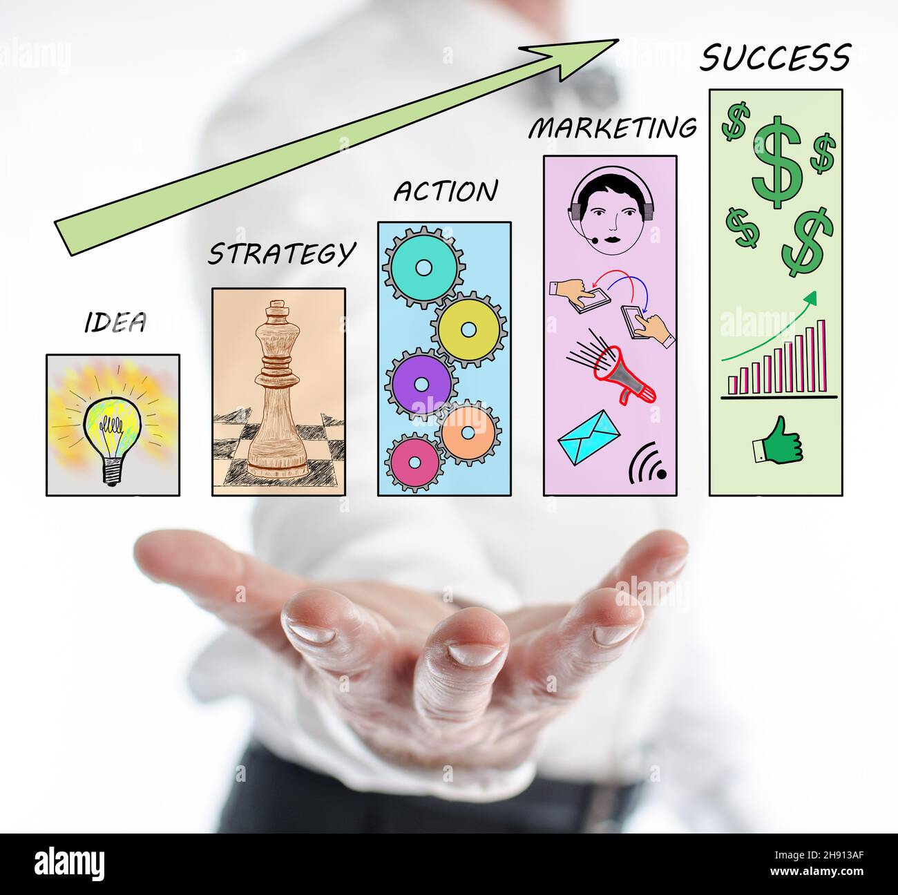 Business strategy concept levitating hi-res stock photography and ...