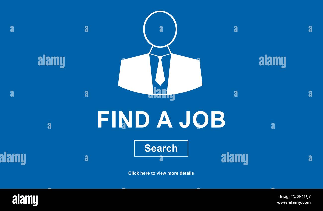 Job search concept on blue background Stock Photo - Alamy