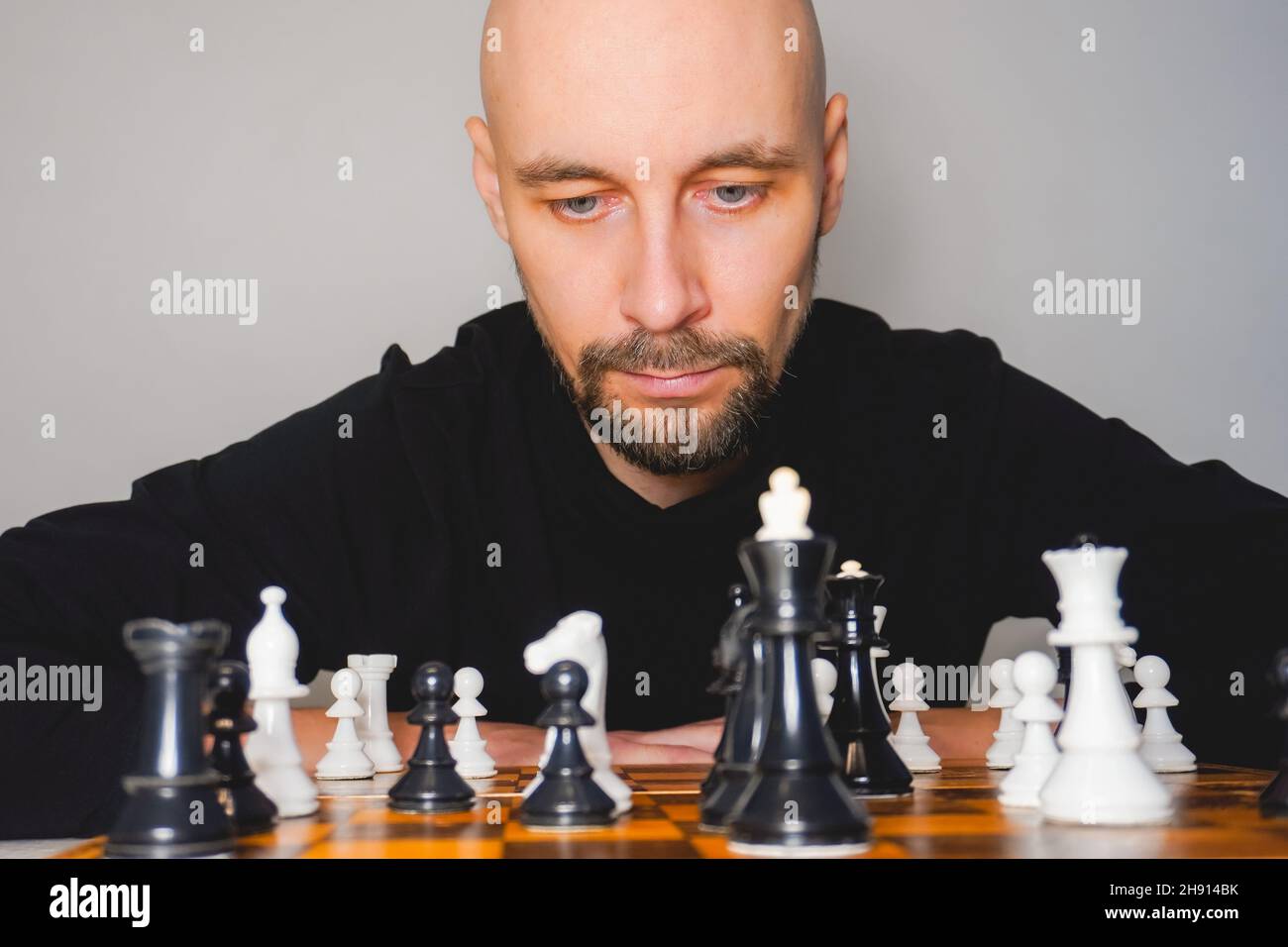 Thoughtful bald man hi-res stock photography and images - Alamy