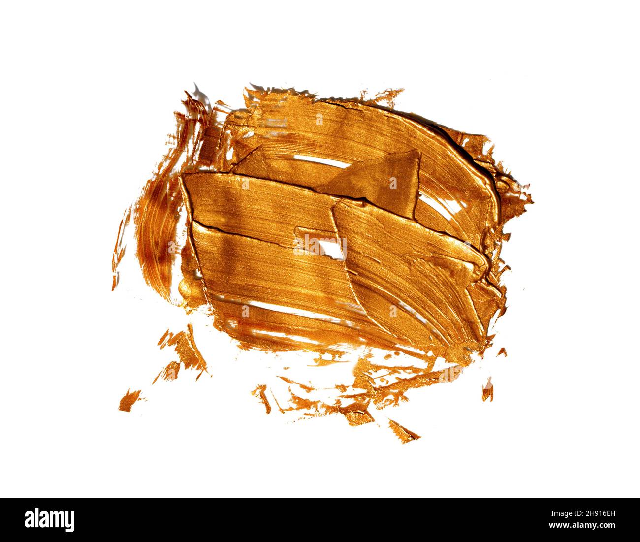 Textured golden strokes isolated on white background Stock Photo - Alamy
