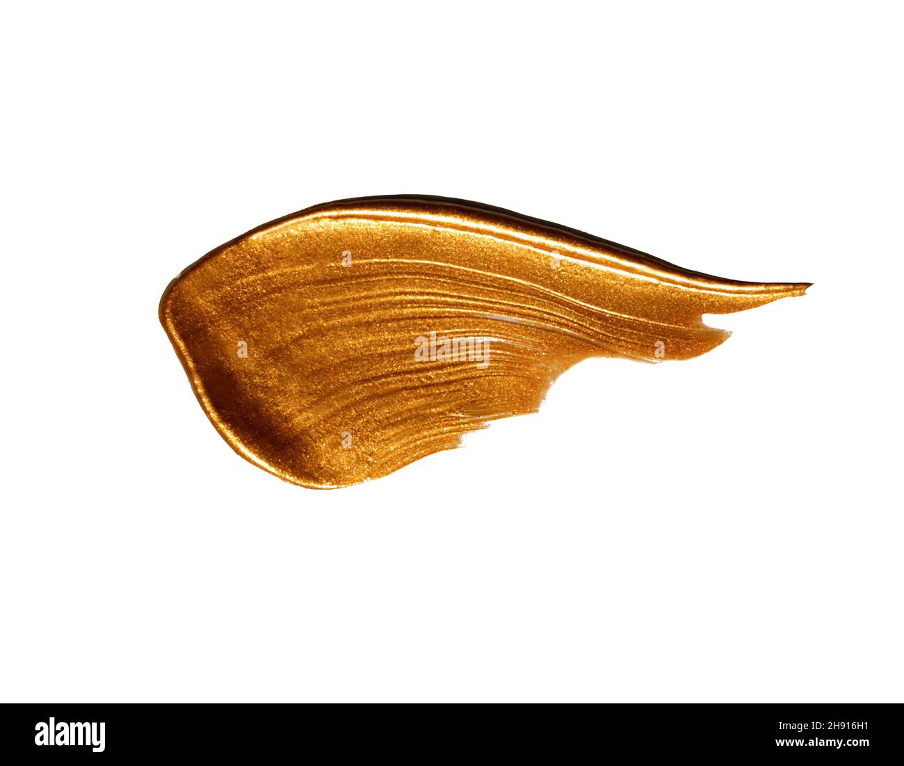 Textured golden strokes isolated on white background Stock Photo - Alamy