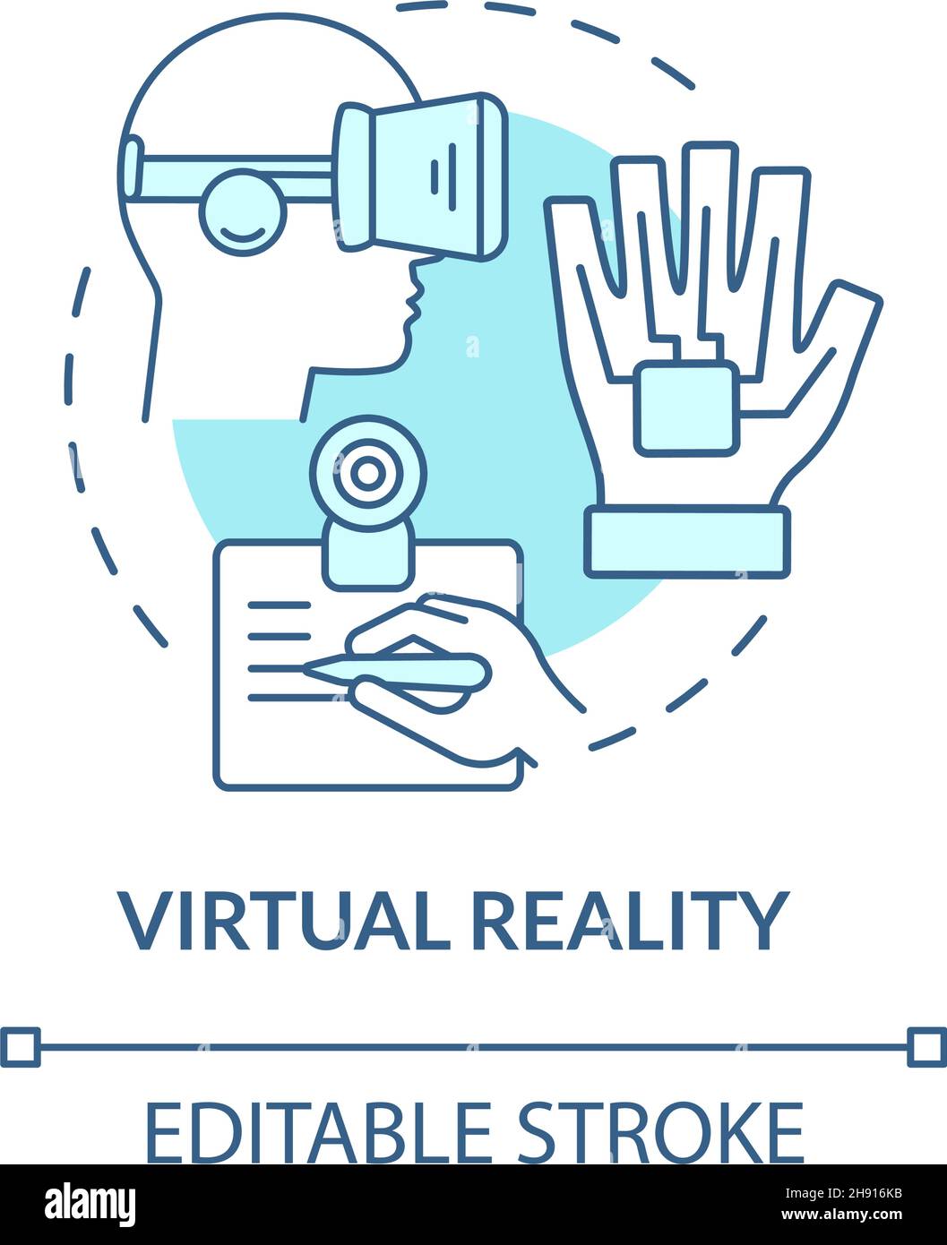 Virtual reality blue concept icon Stock Vector Image & Art - Alamy