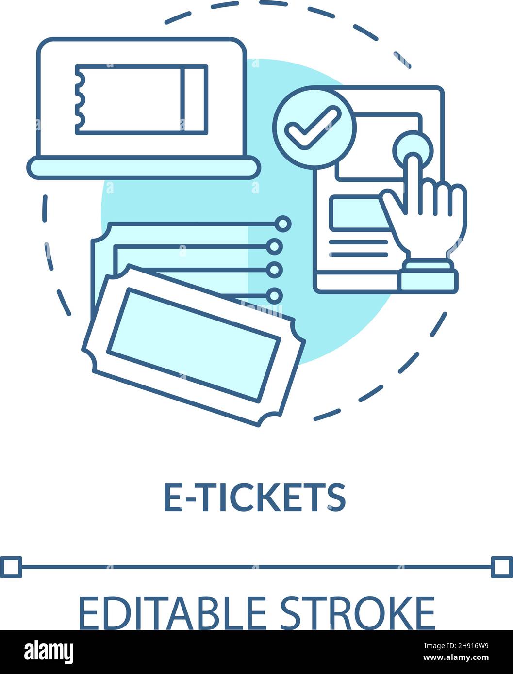 E-tickets blue concept icon Stock Vector Image & Art - Alamy