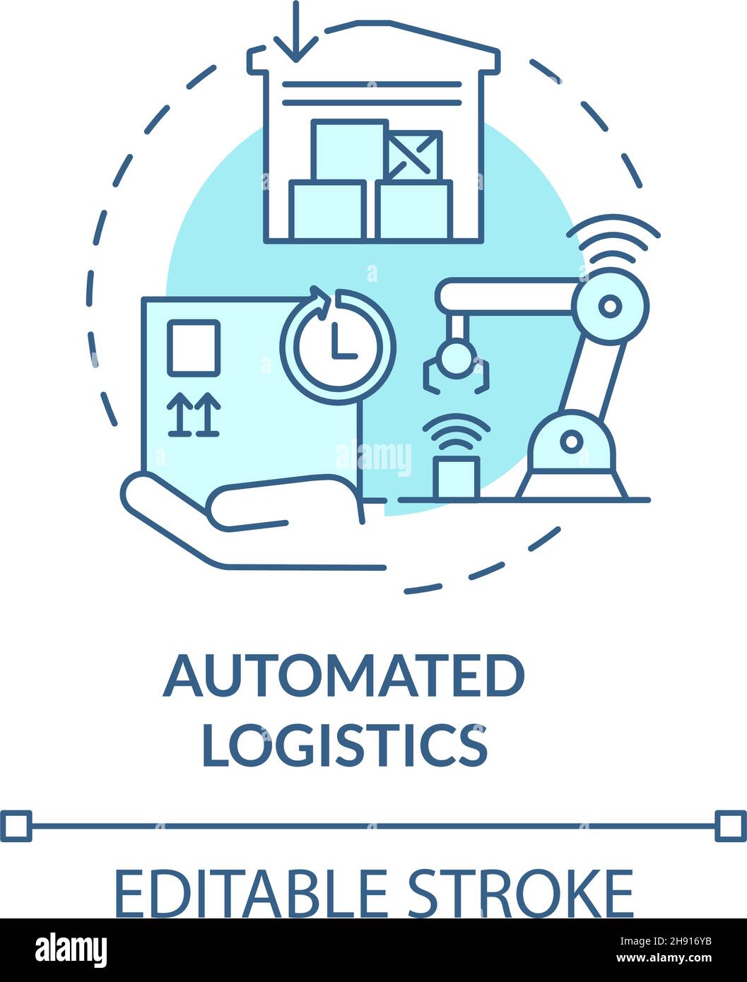 Automated logistics blue concept icon Stock Vector Image & Art - Alamy