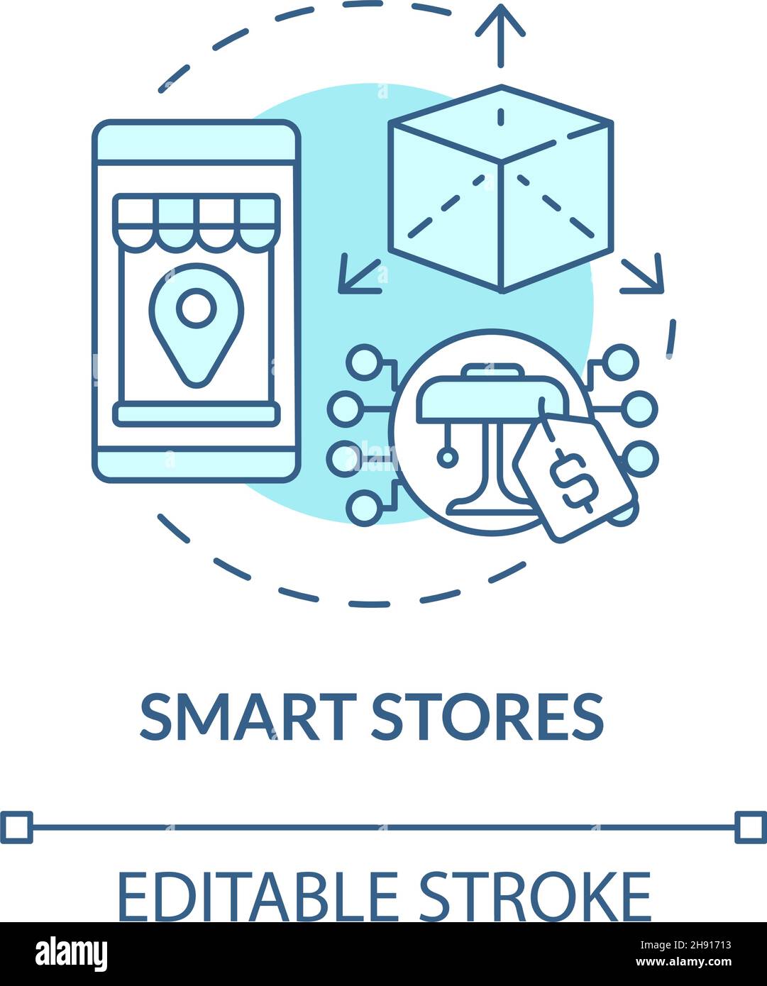 Smart stores blue concept icon Stock Vector Image & Art - Alamy