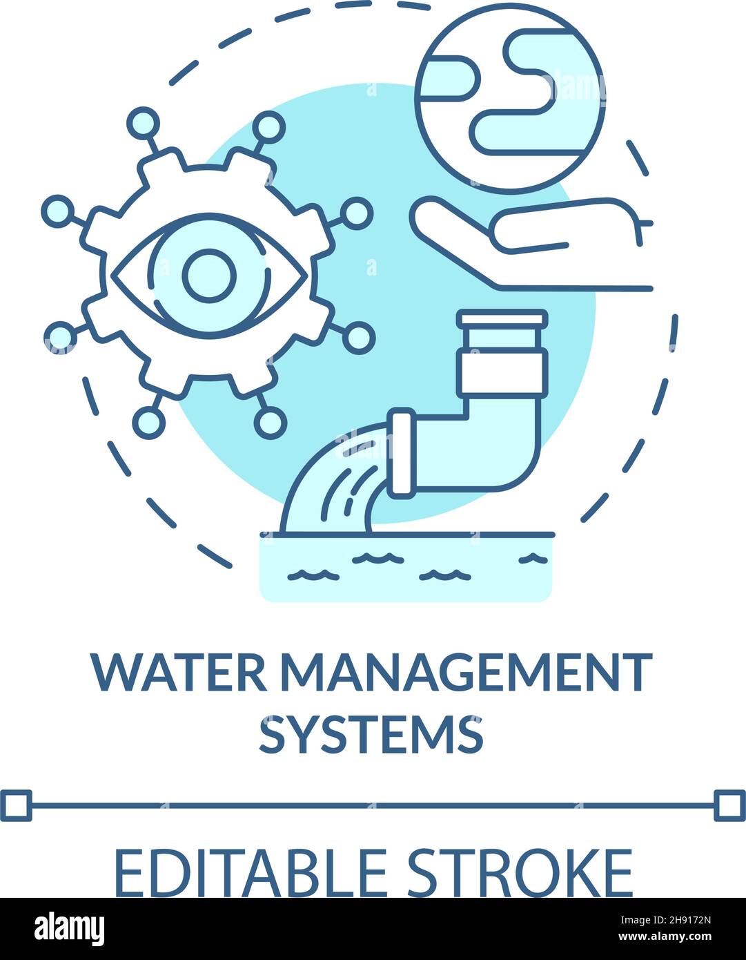 Water management system blue concept icon Stock Vector Image & Art - Alamy