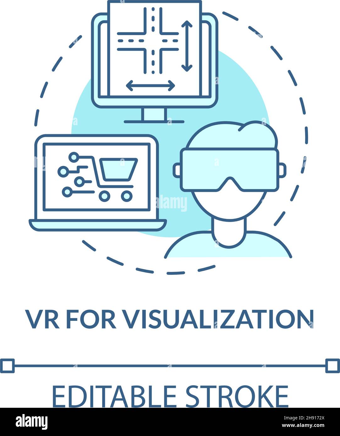 VR for visualization blue concept icon Stock Vector Image & Art - Alamy