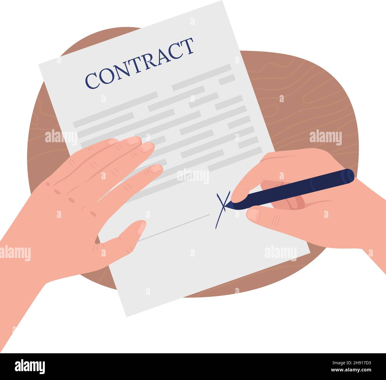 Writing on contract flat color vector illustration Stock Vector Image ...