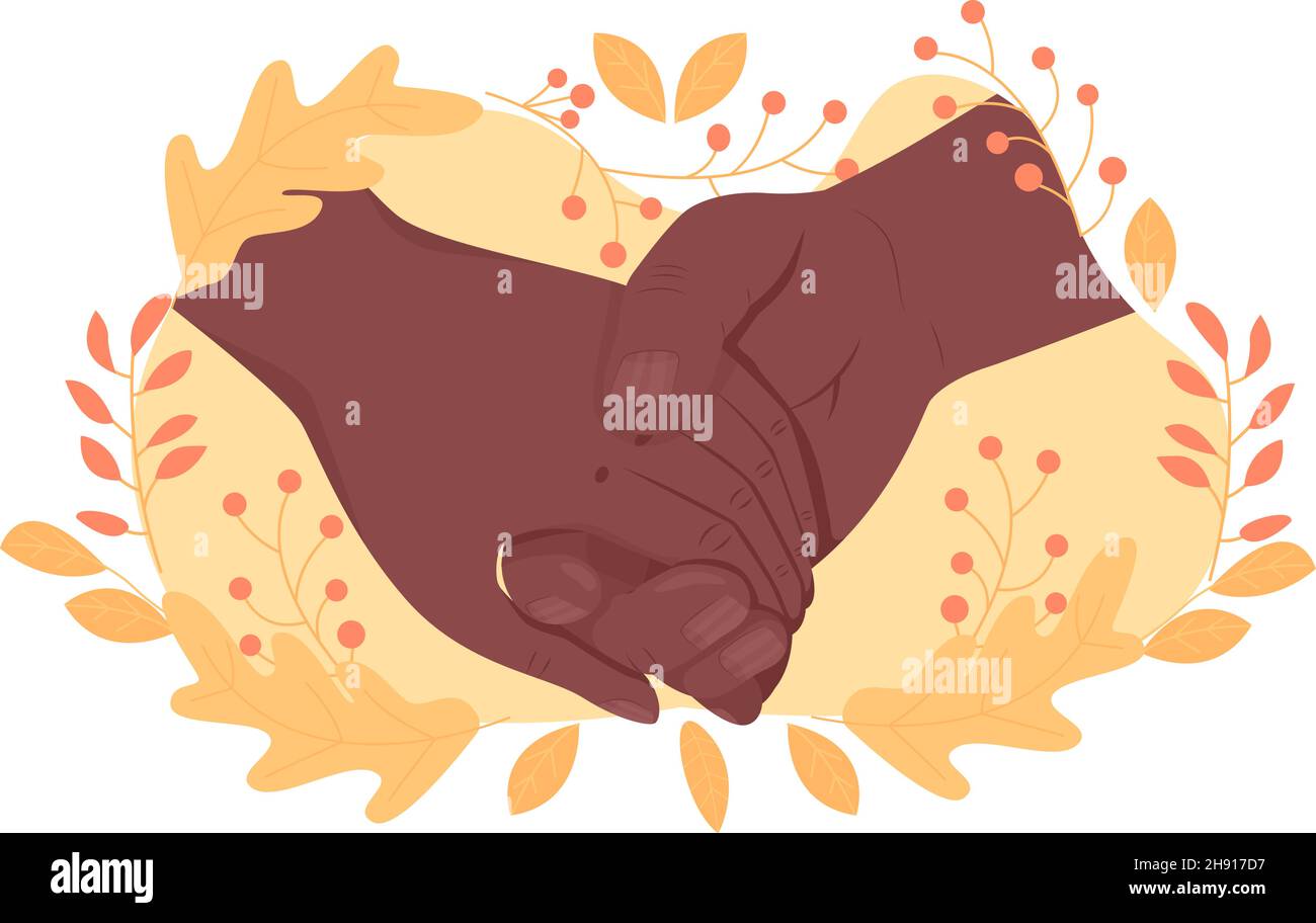 Holding hands 2D vector isolated illustration Stock Vector Image & Art ...