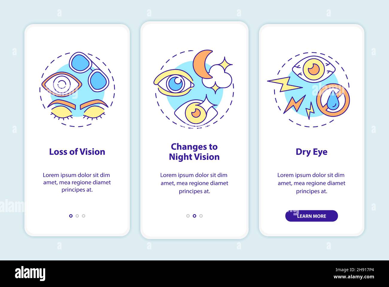 Side effects onboarding mobile app page screen Stock Vector Image & Art ...