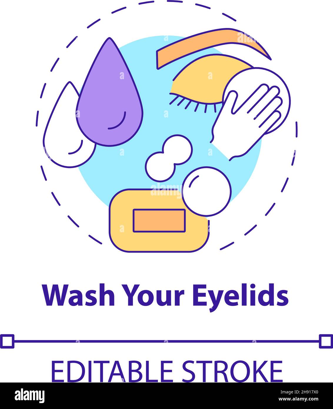 Wash your eyelids concept icon Stock Vector Image & Art - Alamy