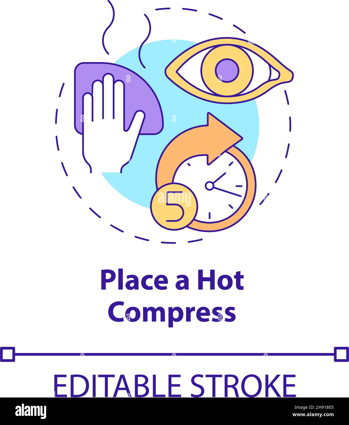Place a hot compress concept icon Stock Vector Image & Art - Alamy