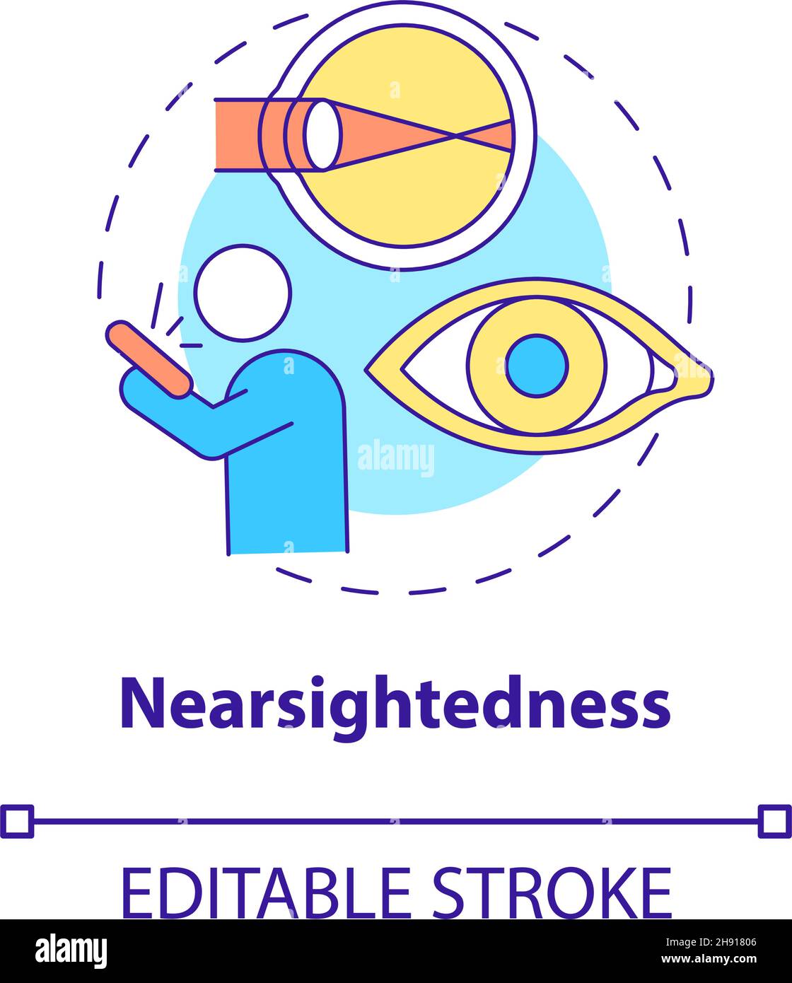 Nearsightedness concept icon Stock Vector Image & Art - Alamy