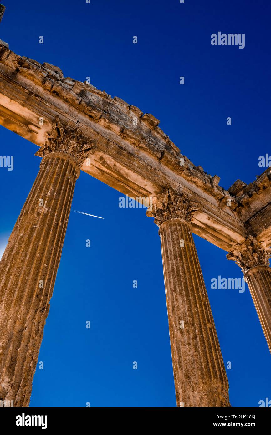 Low angle shot of famous Dougga archaeological site in Tunisia Stock ...