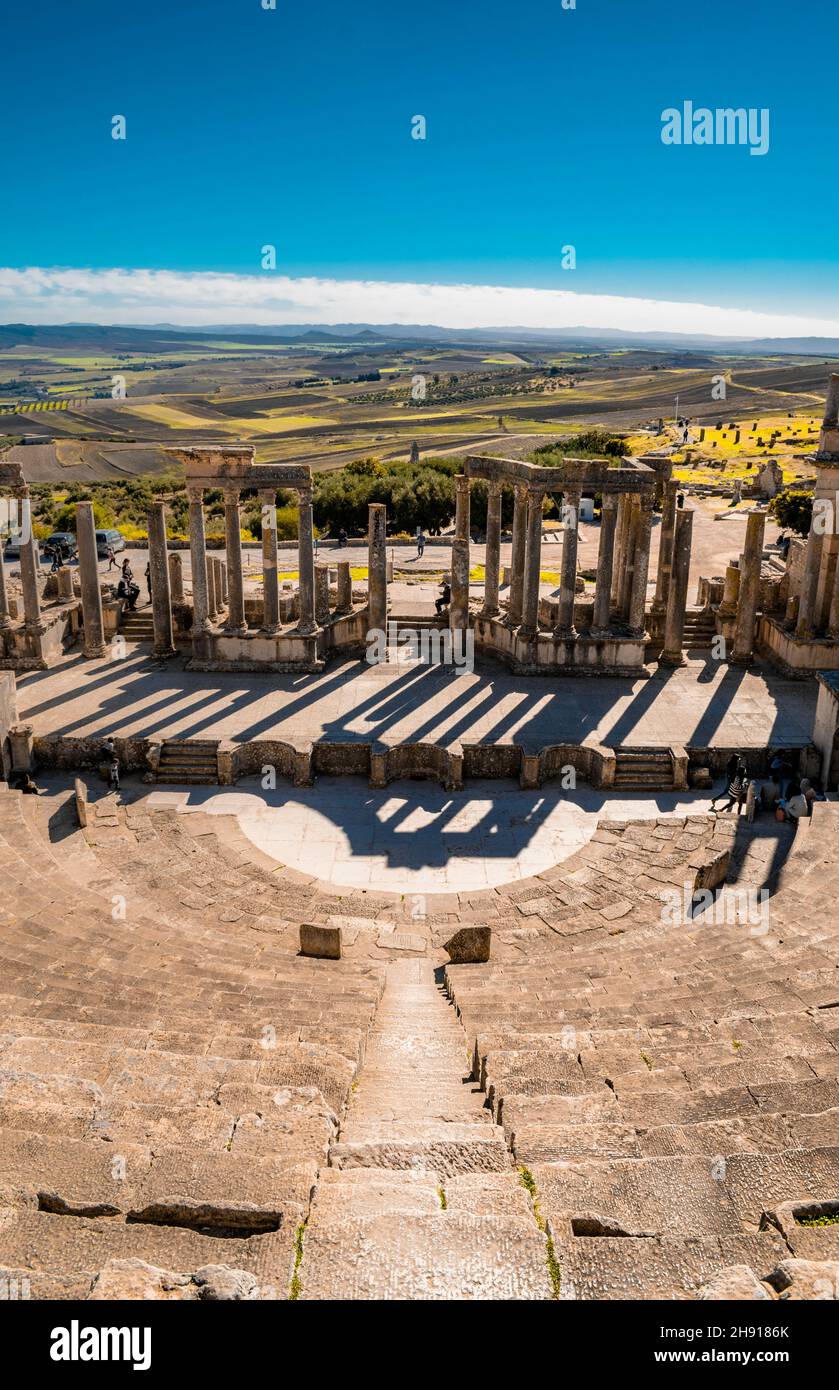 Famous Dougga archaeological site in Tunisia Stock Photo - Alamy