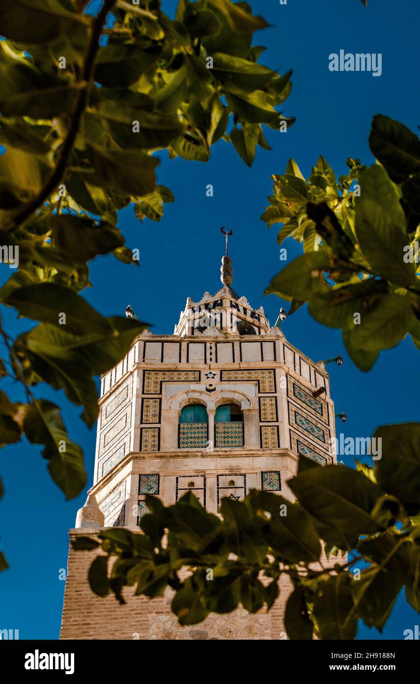 Low angle shot of the Great Mosque of Testour in Tunisia Stock Photo ...